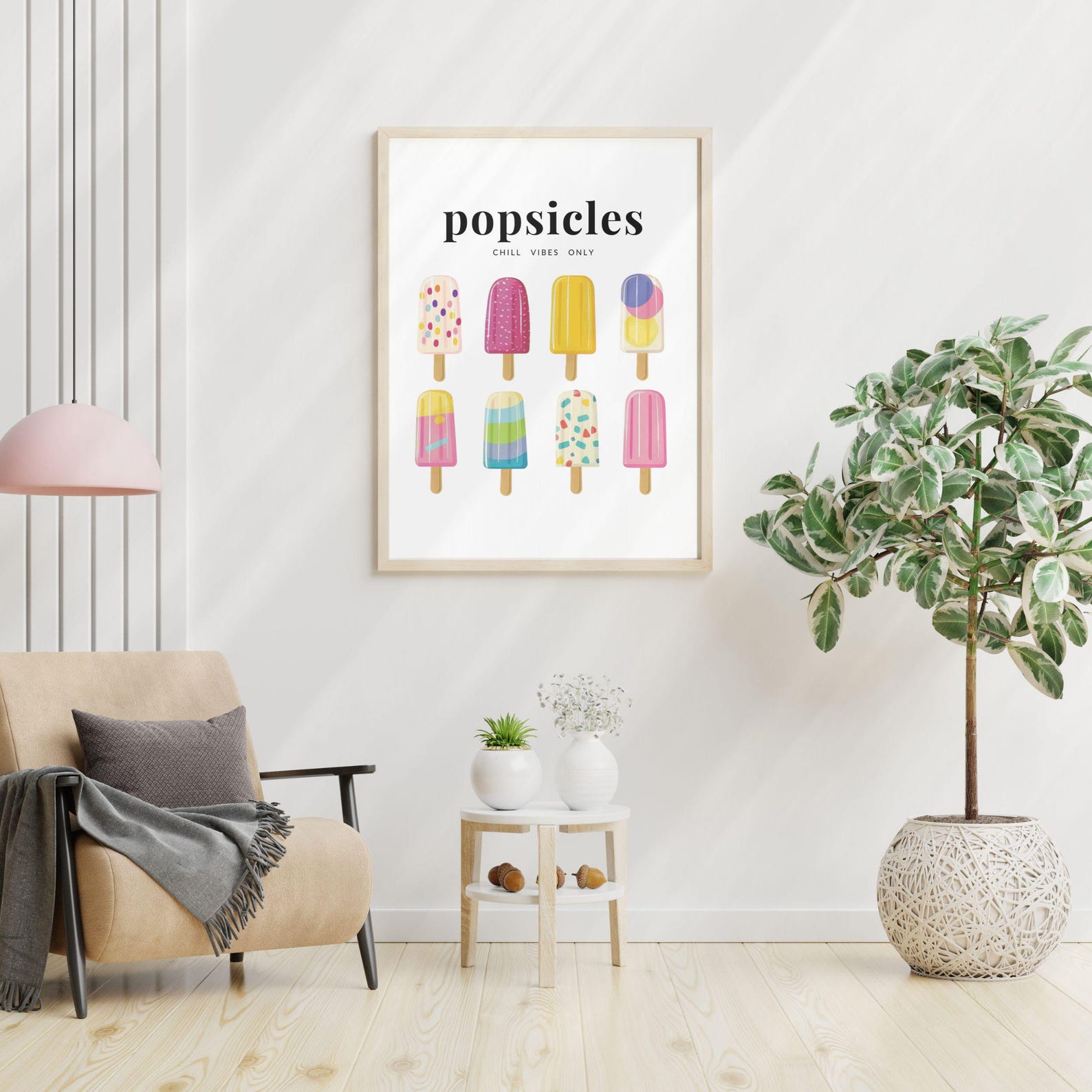 Colorful Popsicle Wall Art | Fun Printable Wall Decor | Cute Dessert ...
