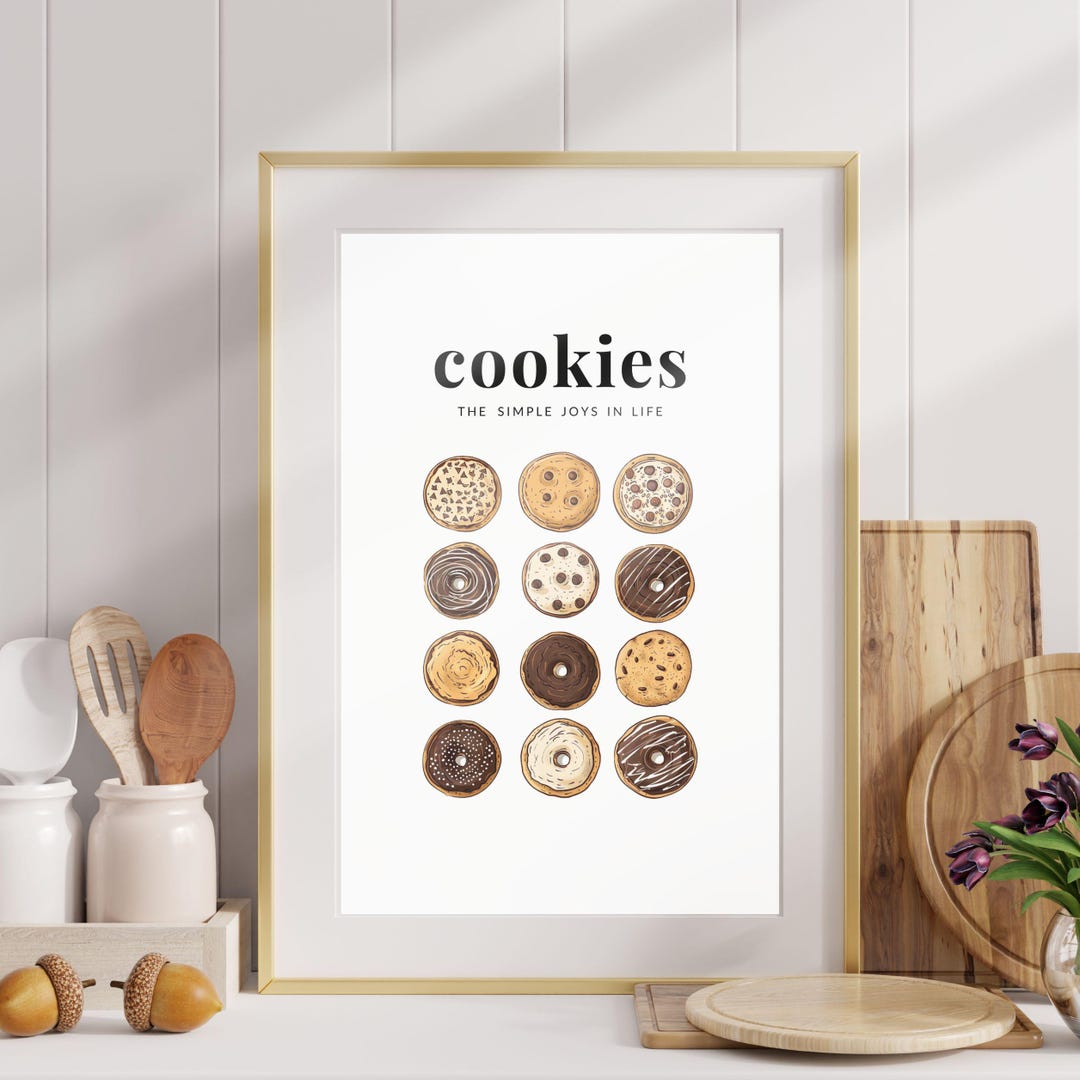 Cute Cookie Poster | Charming Baking Wall Art | Printable Baking Poster ...