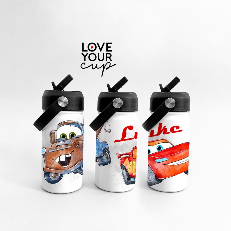 Cars Water Bottle Disney Tumbler Disney Cup Lightning - Etsy