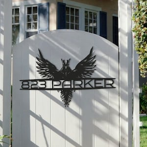 Custom Metal Address Sign With Eagle, Personalized House Number - Etsy