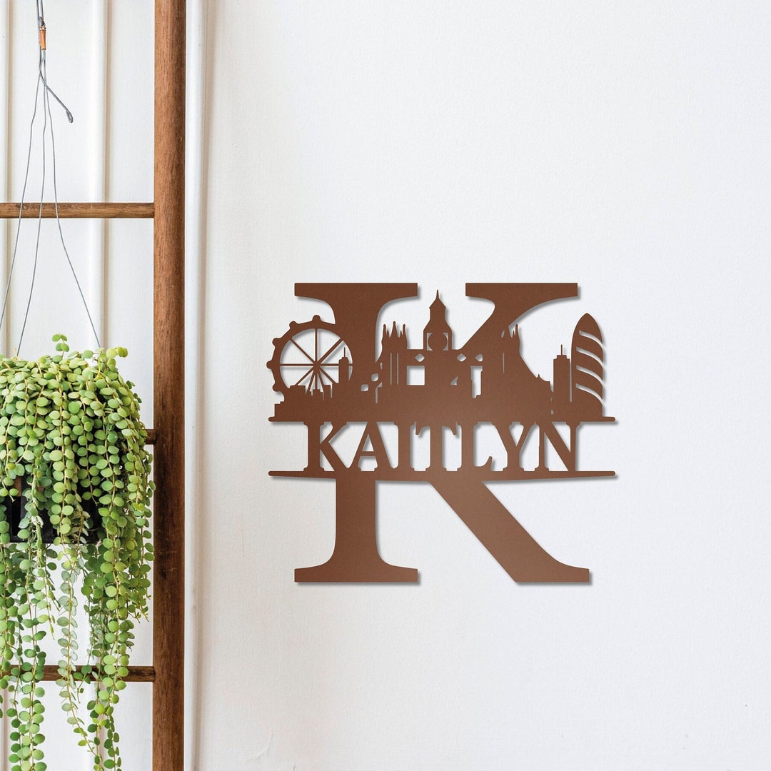 Personalized London Skyline Metal Name Sign, Housewarming Gift - Etsy
