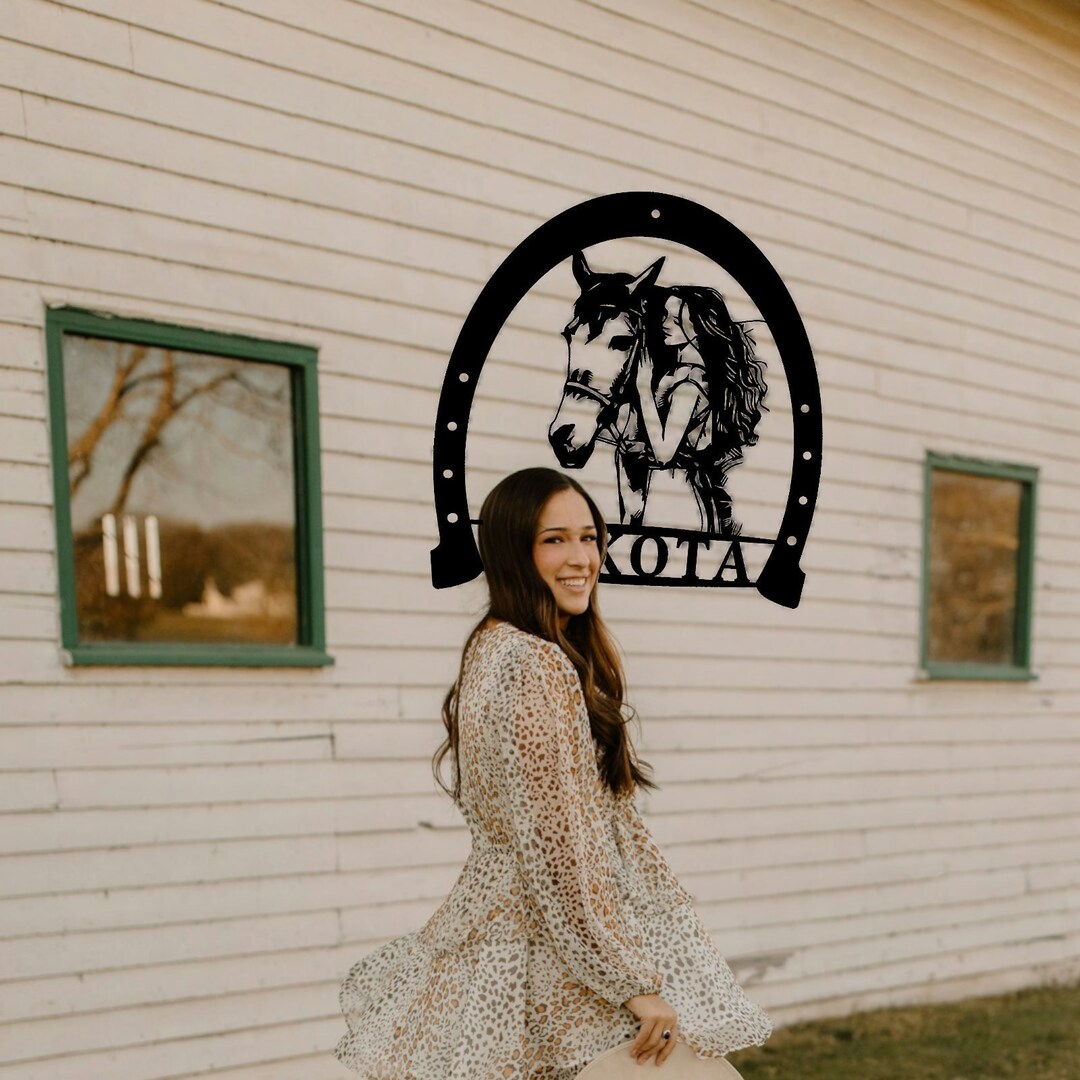 Custom Horseshoe Sign, Custom Horse Metal Art, Farmhouse Wall Sign ...