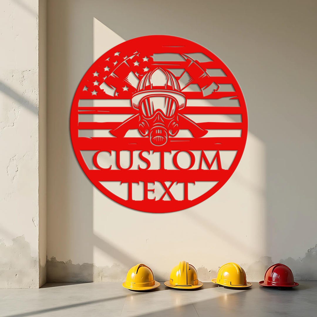 Custom Firefighter Metal Sign, Fireman Wall Art, Firefighter Wall Decor ...