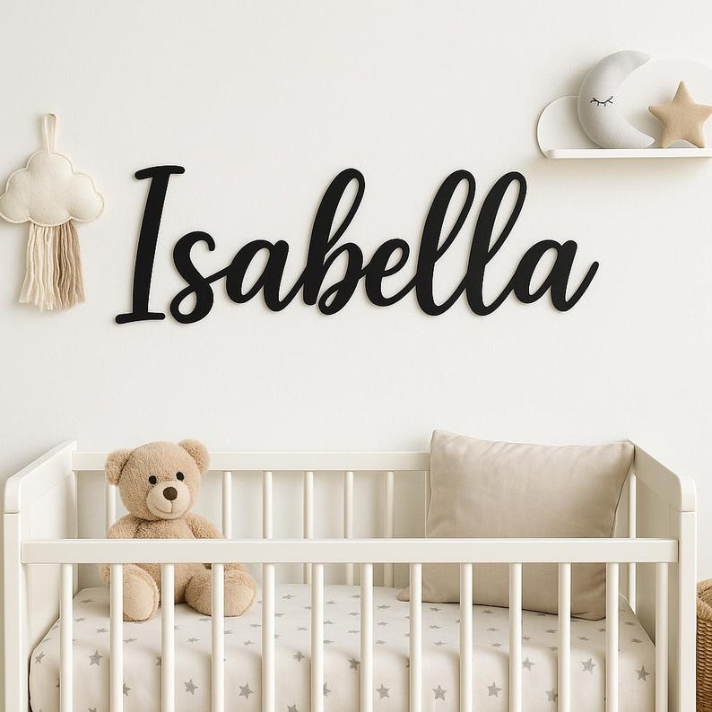 Custom Metal Name Sign, Your Custom Text, Cursive Words for the Wall ...