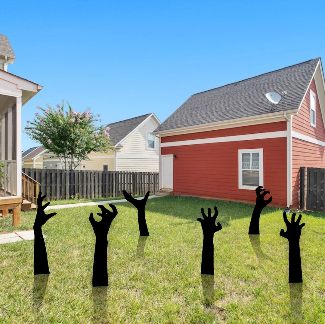Zombie Hands Metal Decor, Metal Halloween Yard Stakes, Halloween Zombie ...