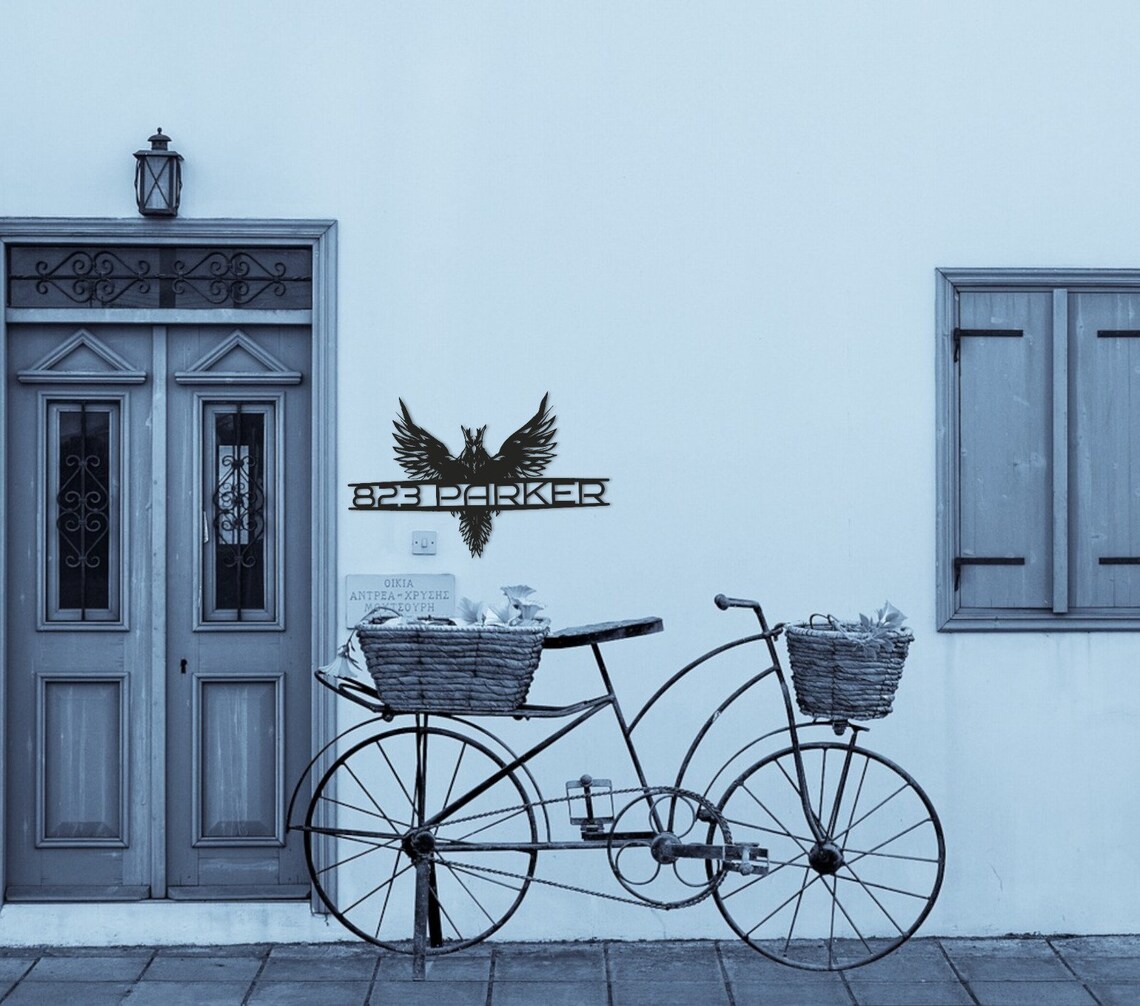 Custom Metal Address Sign With Eagle, Personalized House Number - Etsy
