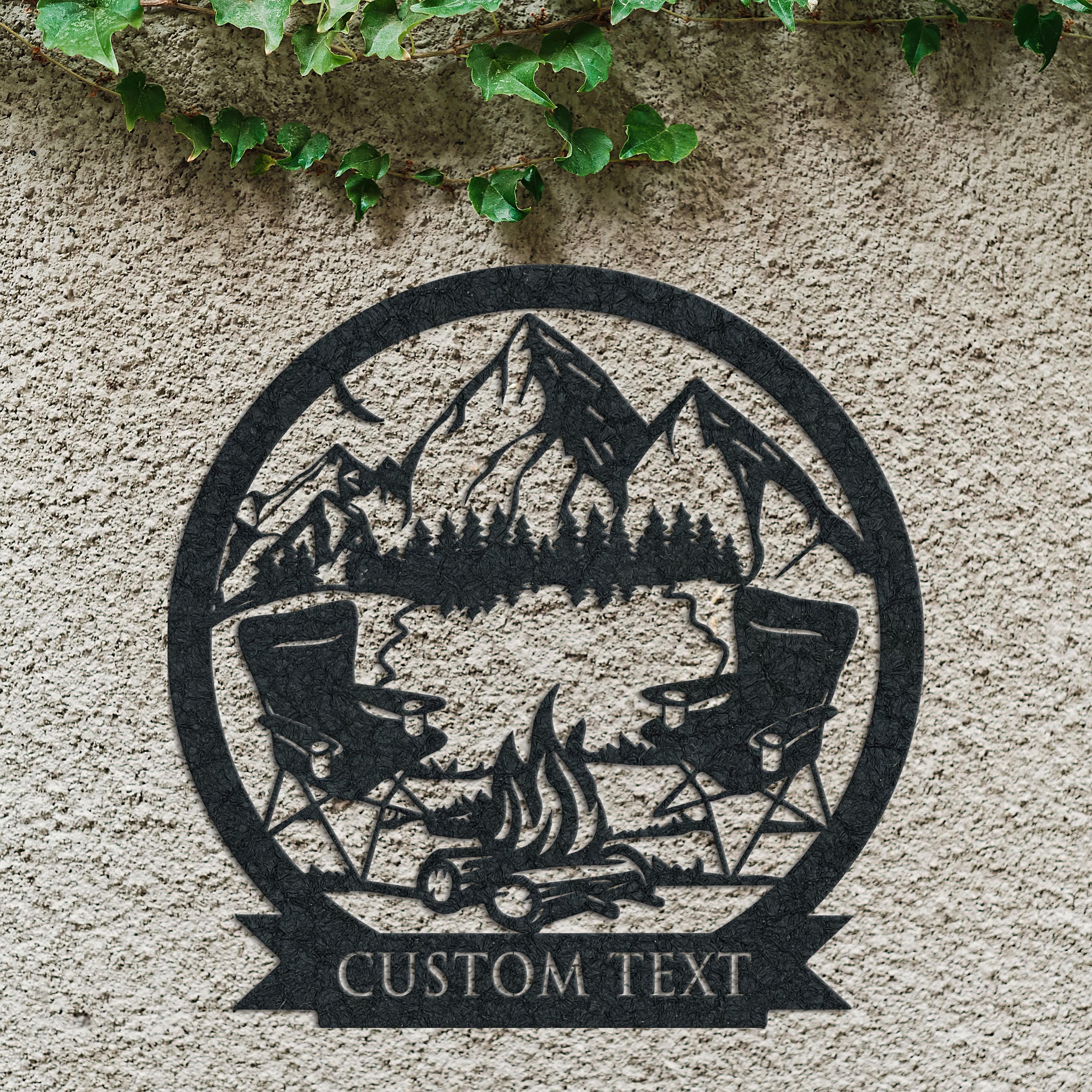 Custom Campfire Metal Wall Art, Personalized Camping Sign - Etsy