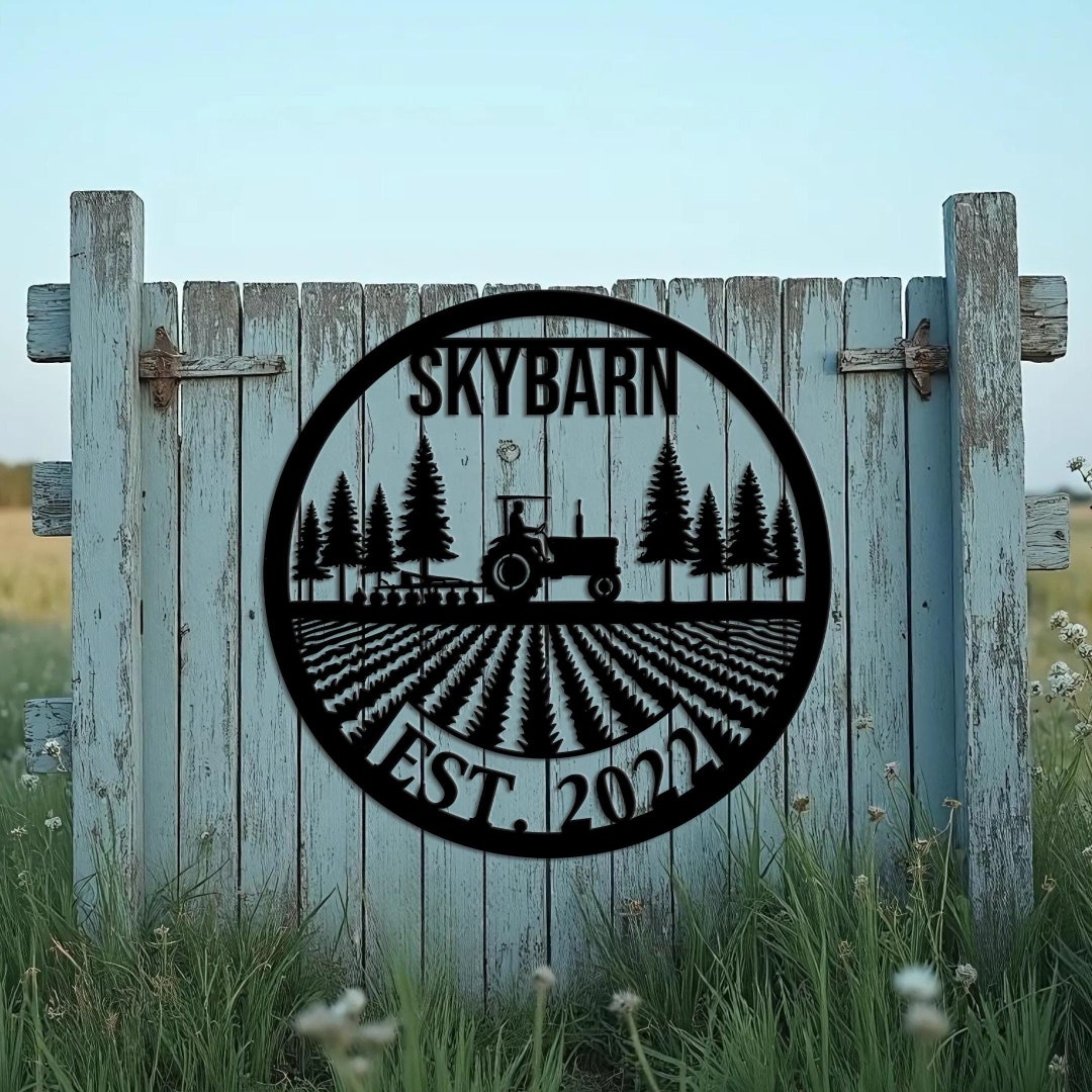 Custom Metal Farm Sign, Personalized Ranch Barn Name Sign, Farmer Gift ...