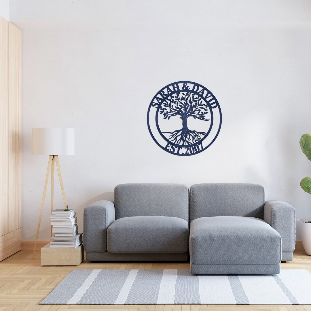 Personalized Metal Tree of Life Wall Art, Family Tree Decor, Metal Sign ...
