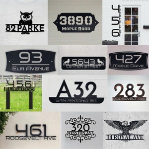 Metal House Number Sign, Custom Address Sign and Street Name, Address ...