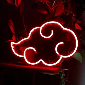 Anime Red Cloud Neon Sign, Led Light Neon Sign Bedroom, Kids Room Neon ...