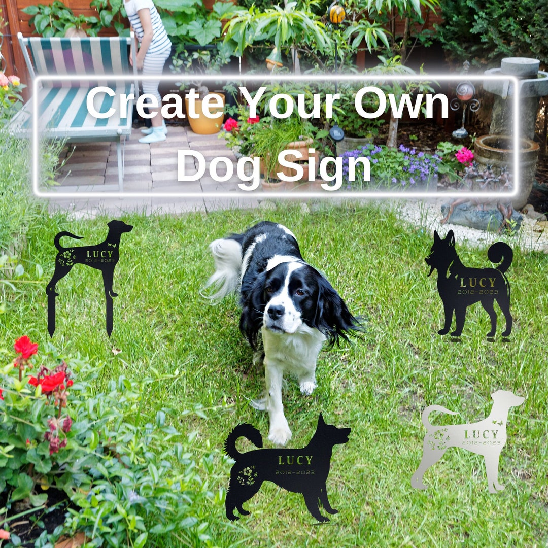 Personalized Metal Dog Memorial Sign, Create Your Own Dog Sign, Dog ...
