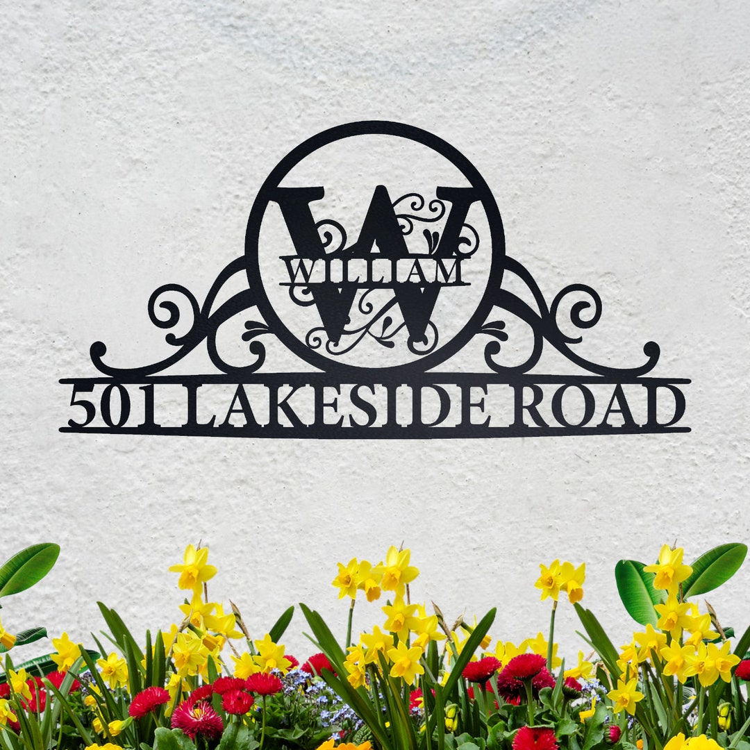 Customized Elegant Metal Address Sign - Durable Outdoor Home Decor ...