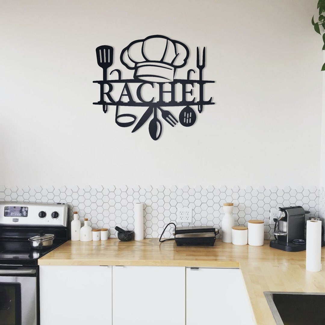 Custom Metal Kitchen Wall Sign, Custom Metal Kitchen Decor, Metal Chef ...