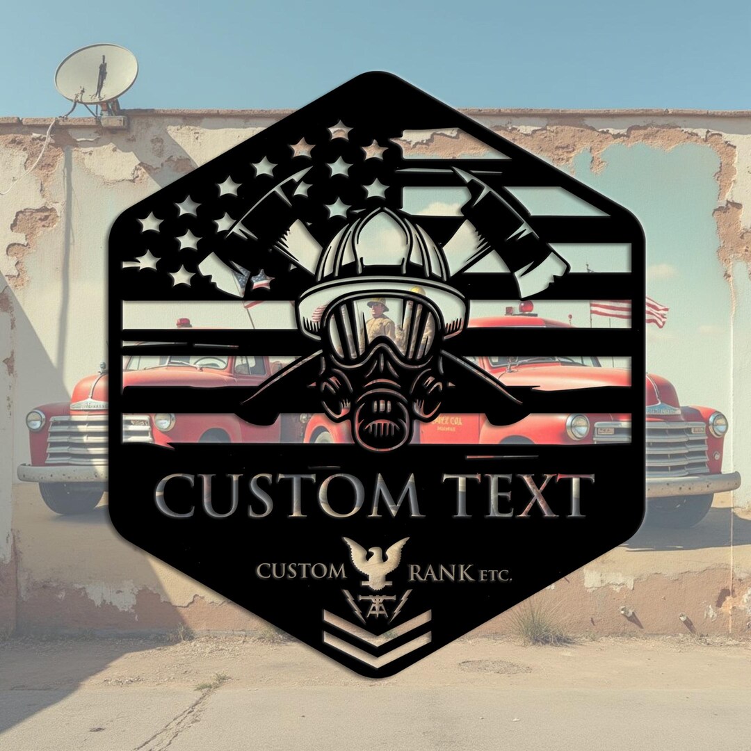 Custom Fireman Metal Sign, Fireman Wall Art, Firefighter Wall Decor ...