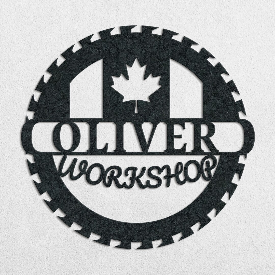 Custom Metal Workshop Sign With Canada Flag, Canadian Flag Garage Sign ...