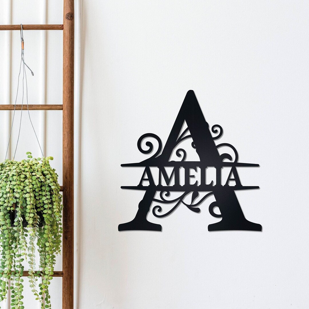 Metal Name Sign, Personalized Metal Signs, Custom Metal Monogram Signs ...