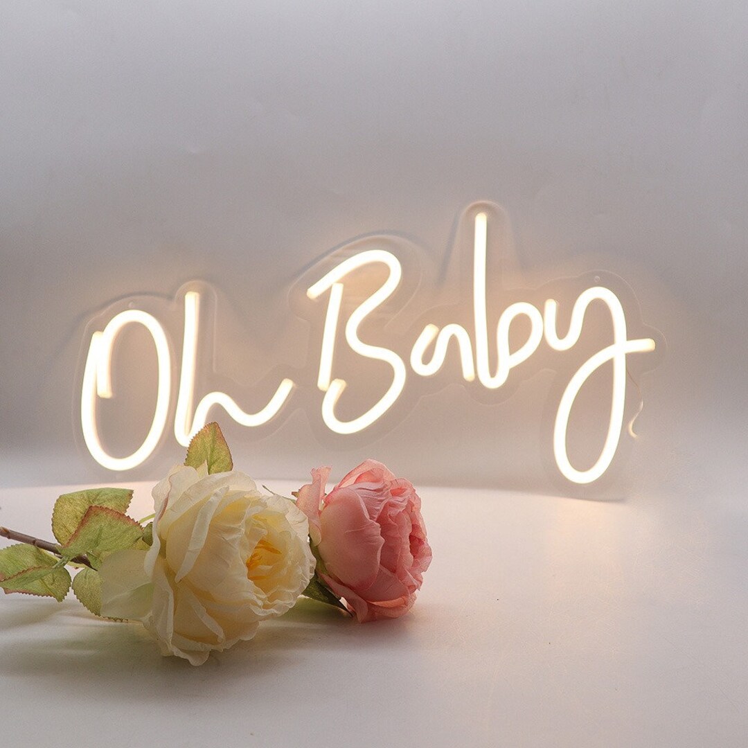 Oh Baby Led Neon Sign, Gender Reveal Baby Shower Decorations, Neon Sign Led Light, Baptism Neon ...
