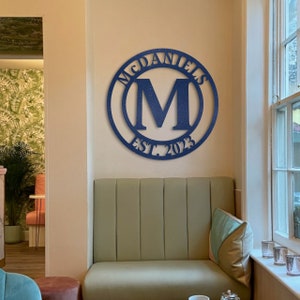 Personalized Metal Monogram Sign, Wedding Gift, Family Name Sign, Last ...