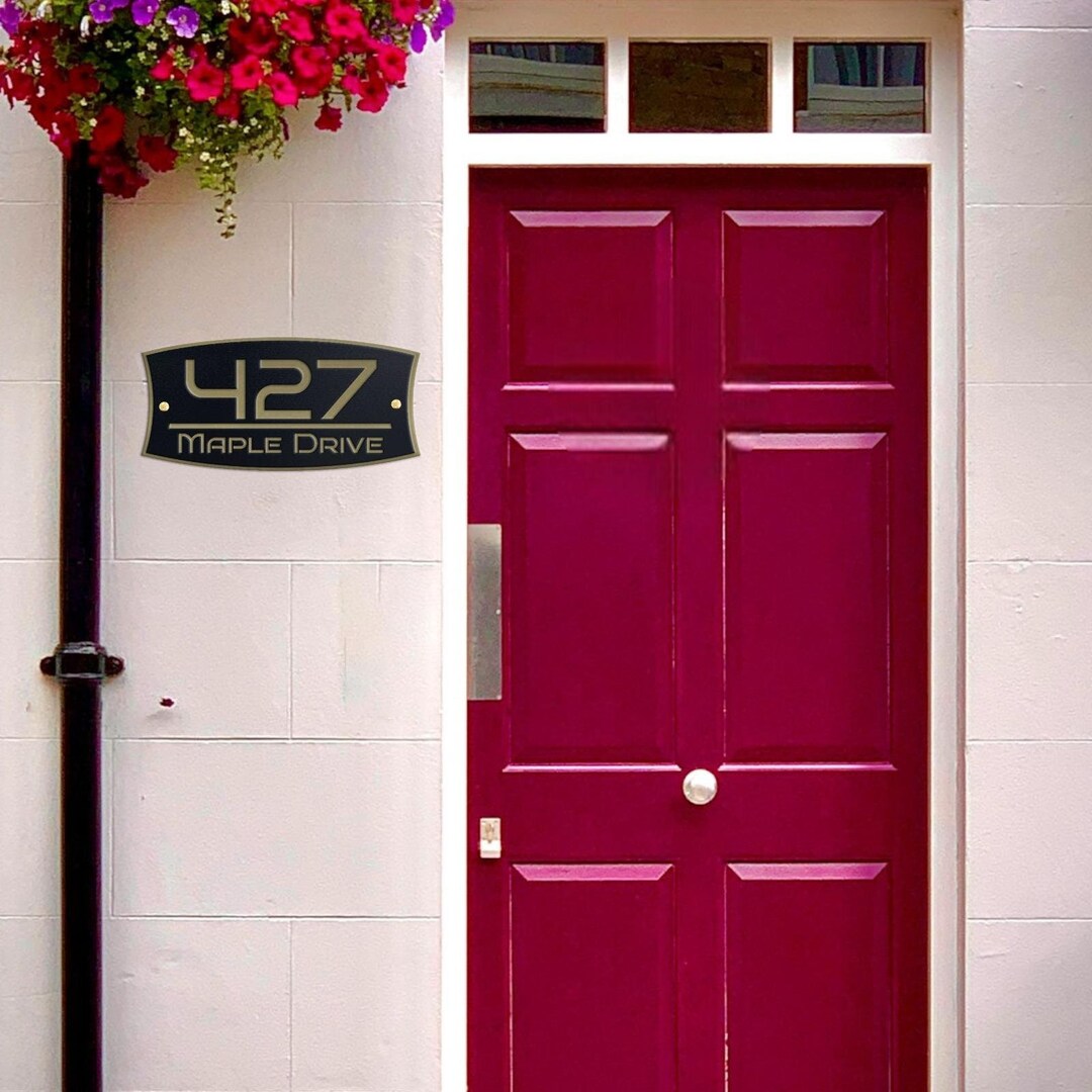 Modern Metal House Number Sign, Custom Outdoor Address Plaque - Etsy UK