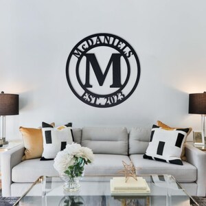 Personalized Metal Monogram Sign, Wedding Gift, Family Name Sign, Last ...