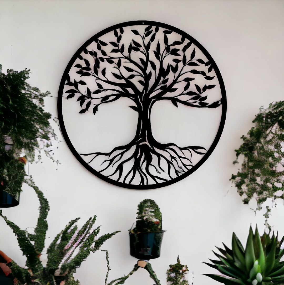 Metal Tree of Life Metal Door Hanger, Tree of Life Metal Wall Art ...