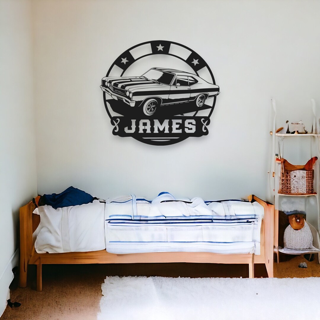 Personalized Metal Garage Sign | Car Signs for Young Boys | Customized ...