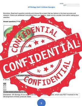 Comprehensive AP Biology Curriculum Unit 3 Cellular Energies Test Prep ...