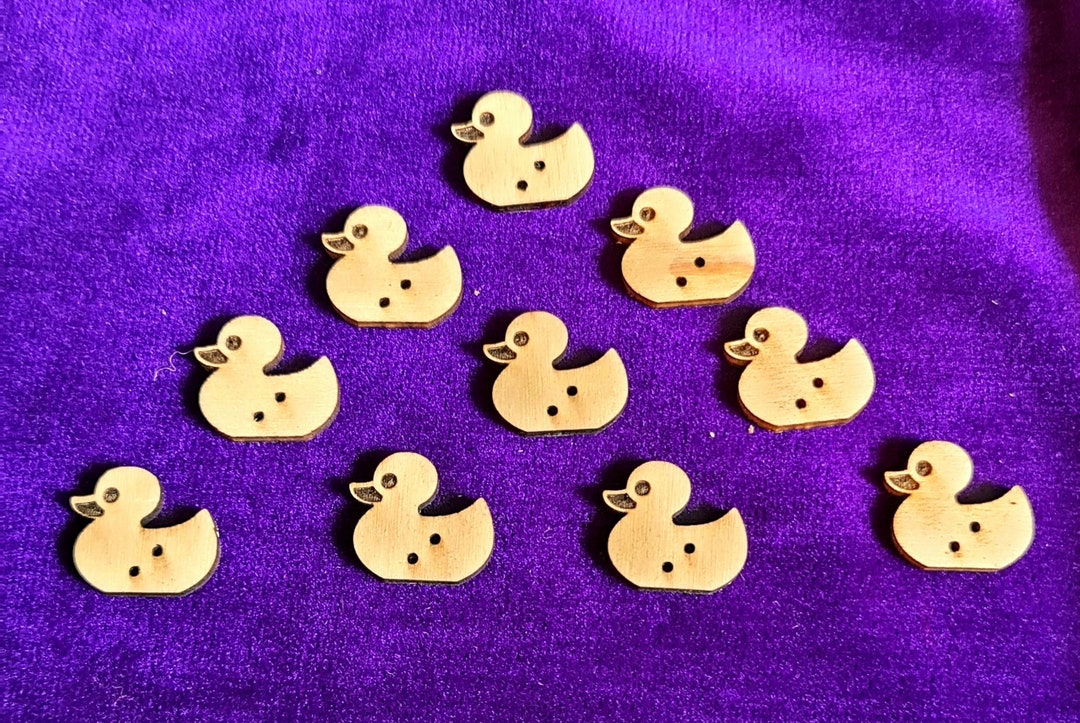 Duck Shaped Wooden Buttons Laser Cut Two Hole 20mm Pack of - Etsy