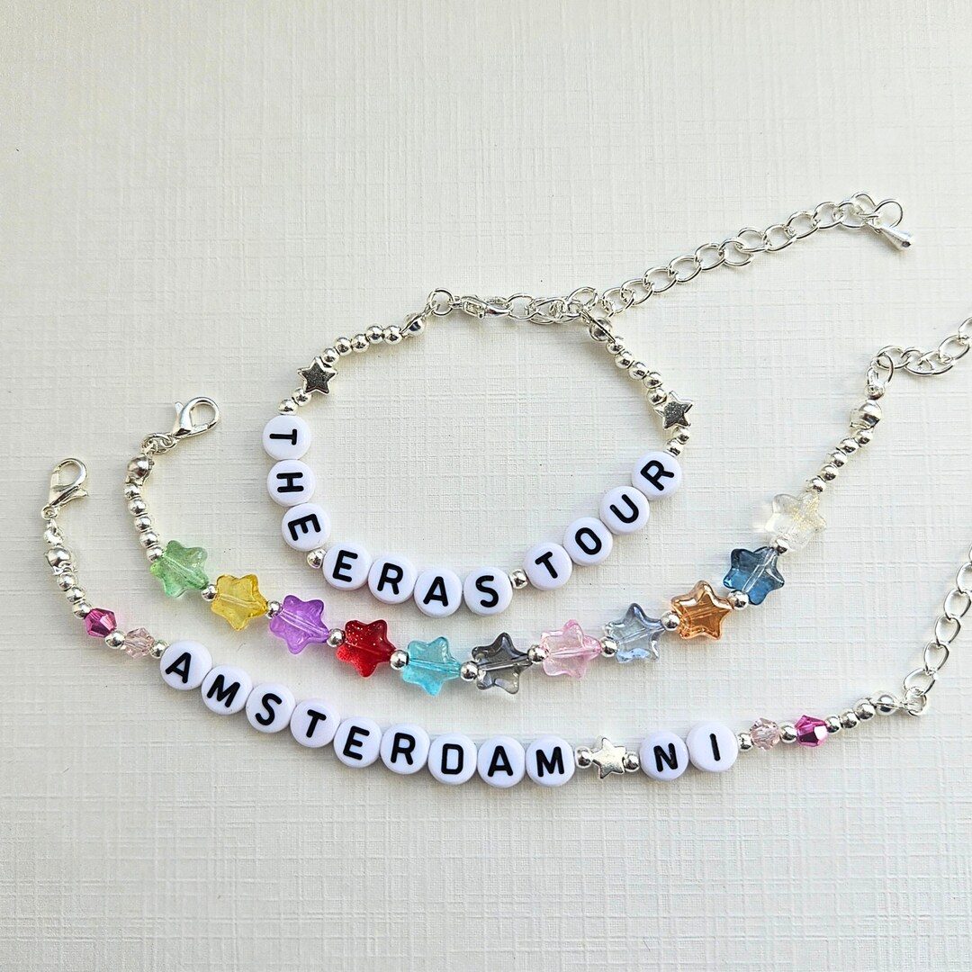 Eras Tour Taylor Friendship Bracelet Pack | Silver Colored | Custom and ...
