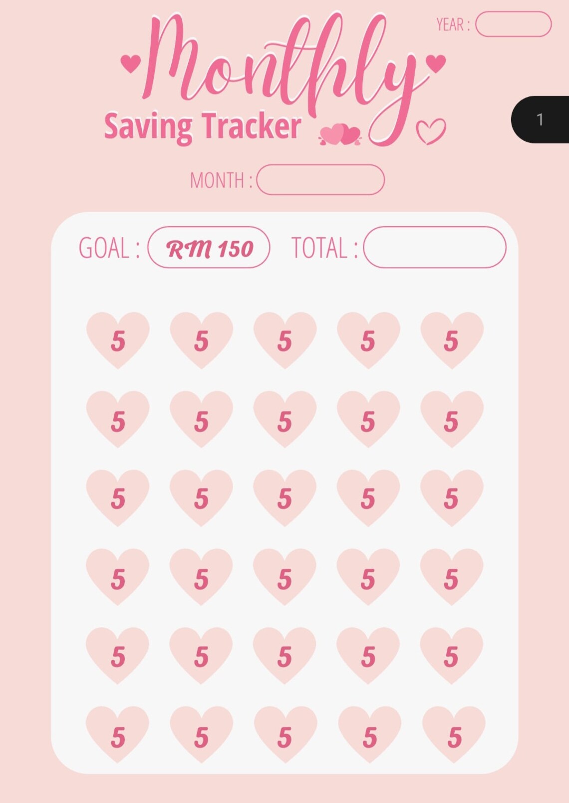 Monthly Saving Tracker - Etsy