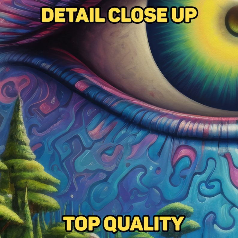 Visionary Painting Canvas Art, Third Eye Surreal Forest Landscape Wall ...