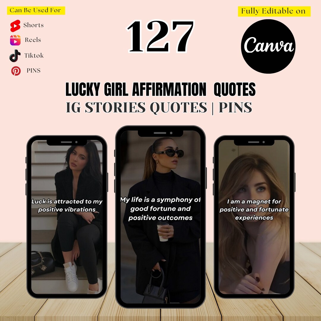 127 Lucky Girl Affirmation Quotes, Instagram Stories, Pinterest Pin ...