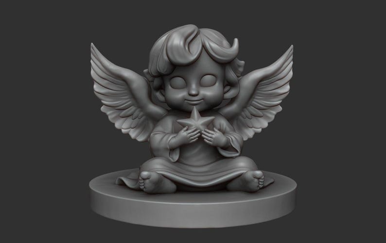 Angel Holding Star STL File | 3D Printable Guardian Angel Figurine ...