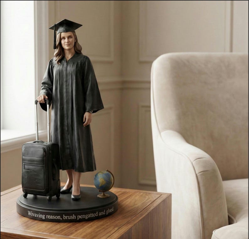 Custom 3D Printed Graduation Figurine From Photo | Personalized 3D Mini ...