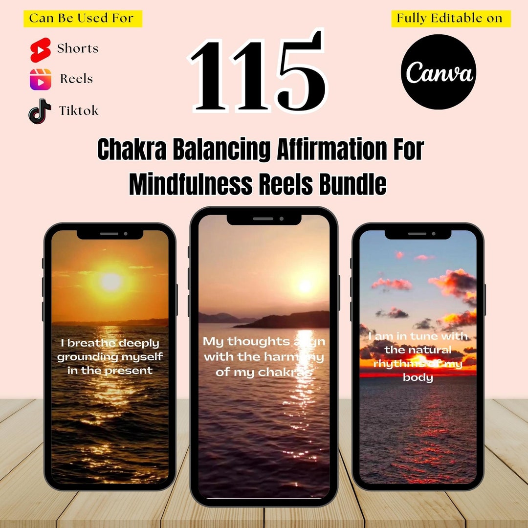 115 Chakra Balancing Affirmation Video Reels Bundle, Youtube Shorts ...