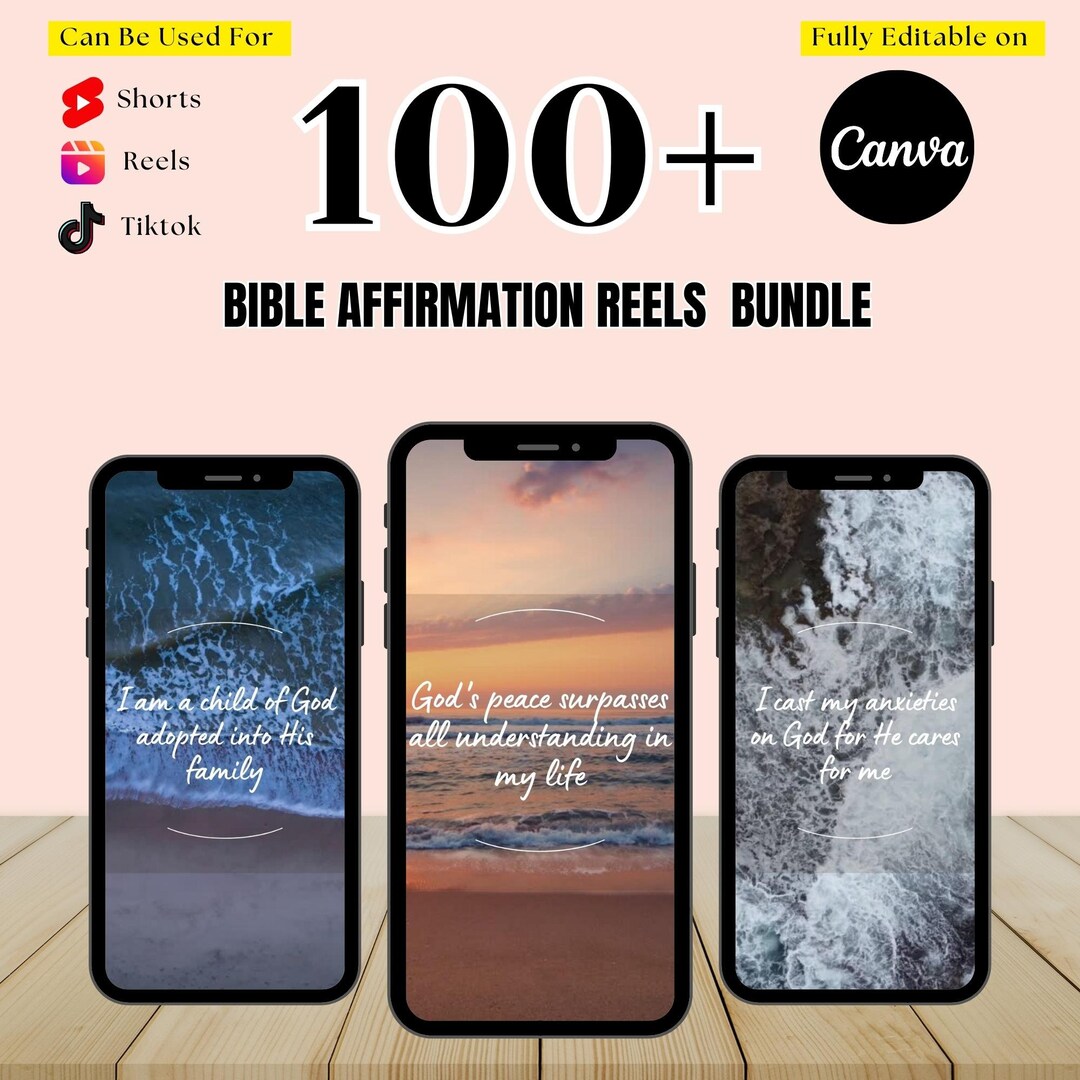Bible Affirmation Video Reels Bundle for Instagram, Tiktok & Youtube ...