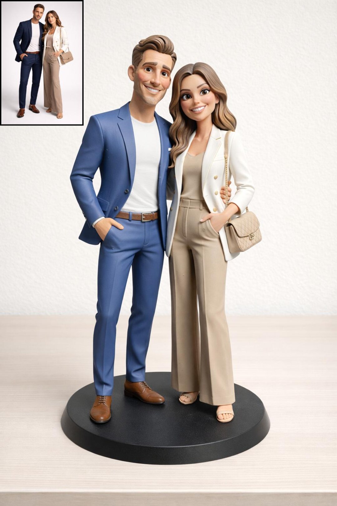 Buy Custom 3D Figures From Photo Couple Caricature Personalized Cartoon ...