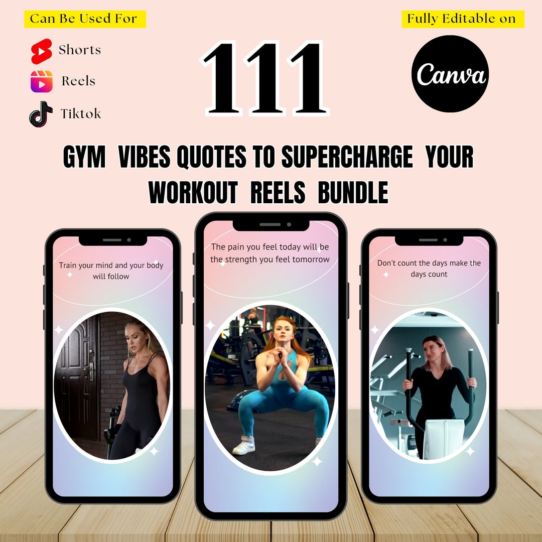 111 Gym Vibes Quotes Video Reels Bundle Instagram Story, Tiktok ...