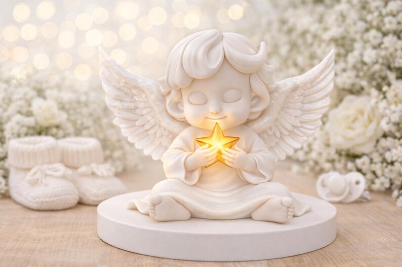 Angel Holding Star STL File | 3D Printable Guardian Angel Figurine ...