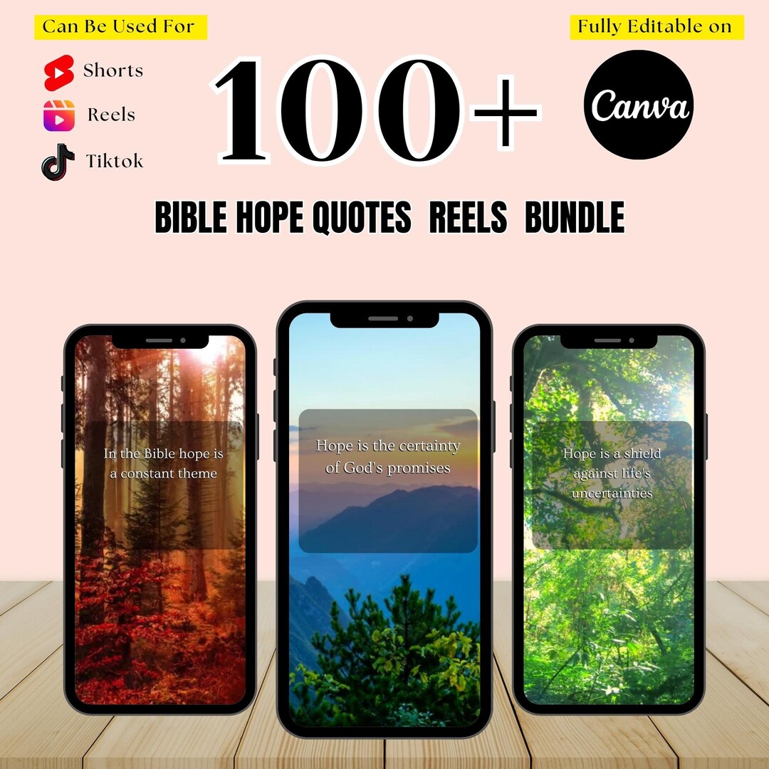 100 Bible Hope Quotes Video Reels Bundle, Instagram Story, Tiktok ...