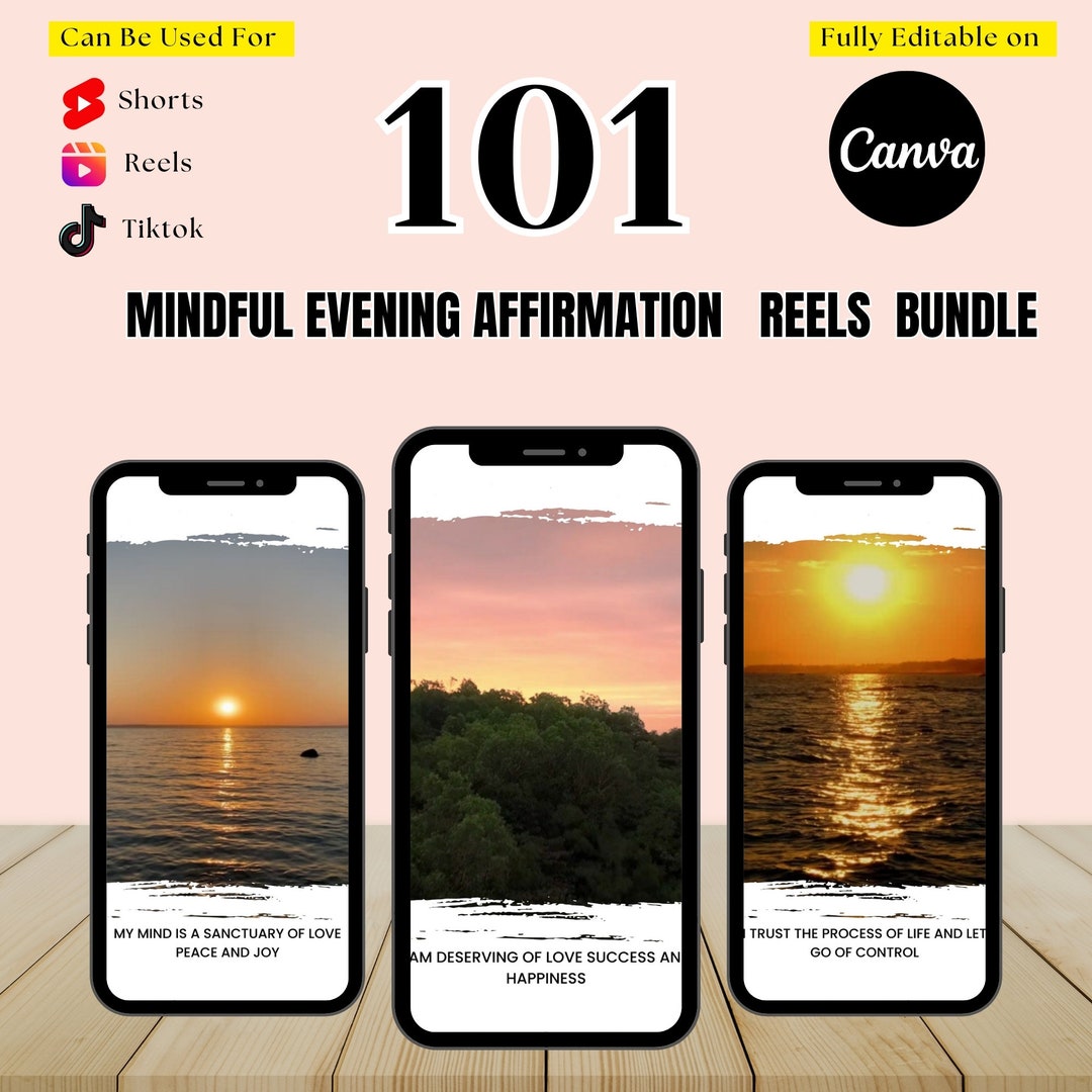 101 Mindful Morningaffirmation Quote Video Reel Bundle, for Instagram Story, Tiktok, Youtube ...