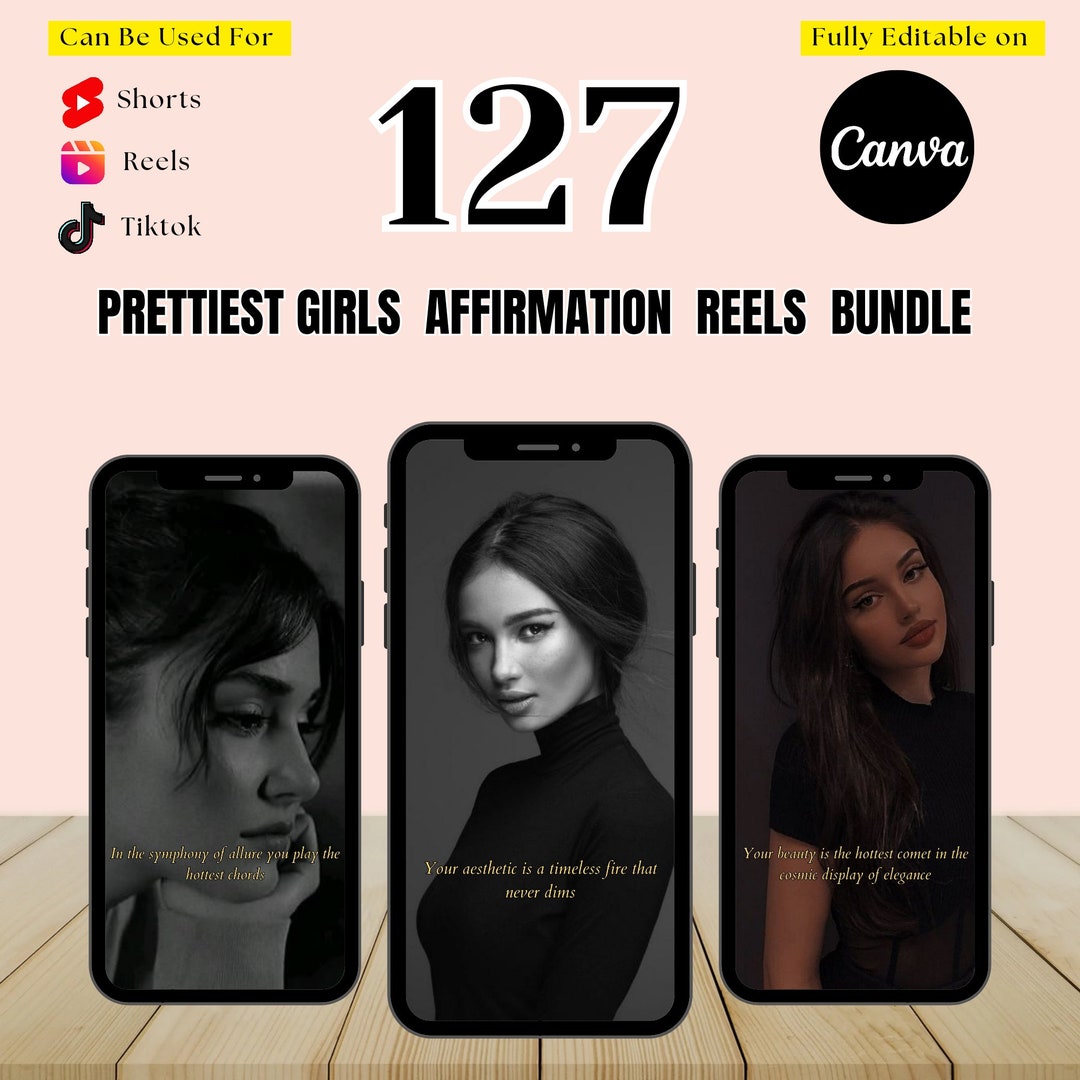 127 Prettiest Girls Affirmation Video Bundle for Instagram Reels Tiktok ...