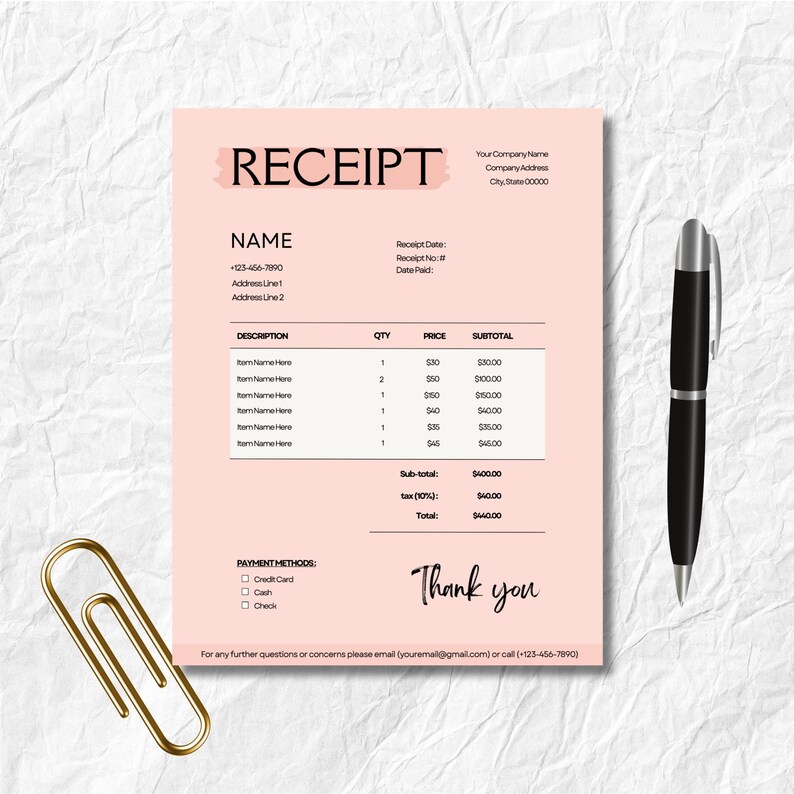 Customizable Invoice and Receipt Template Bundle Canva - Etsy