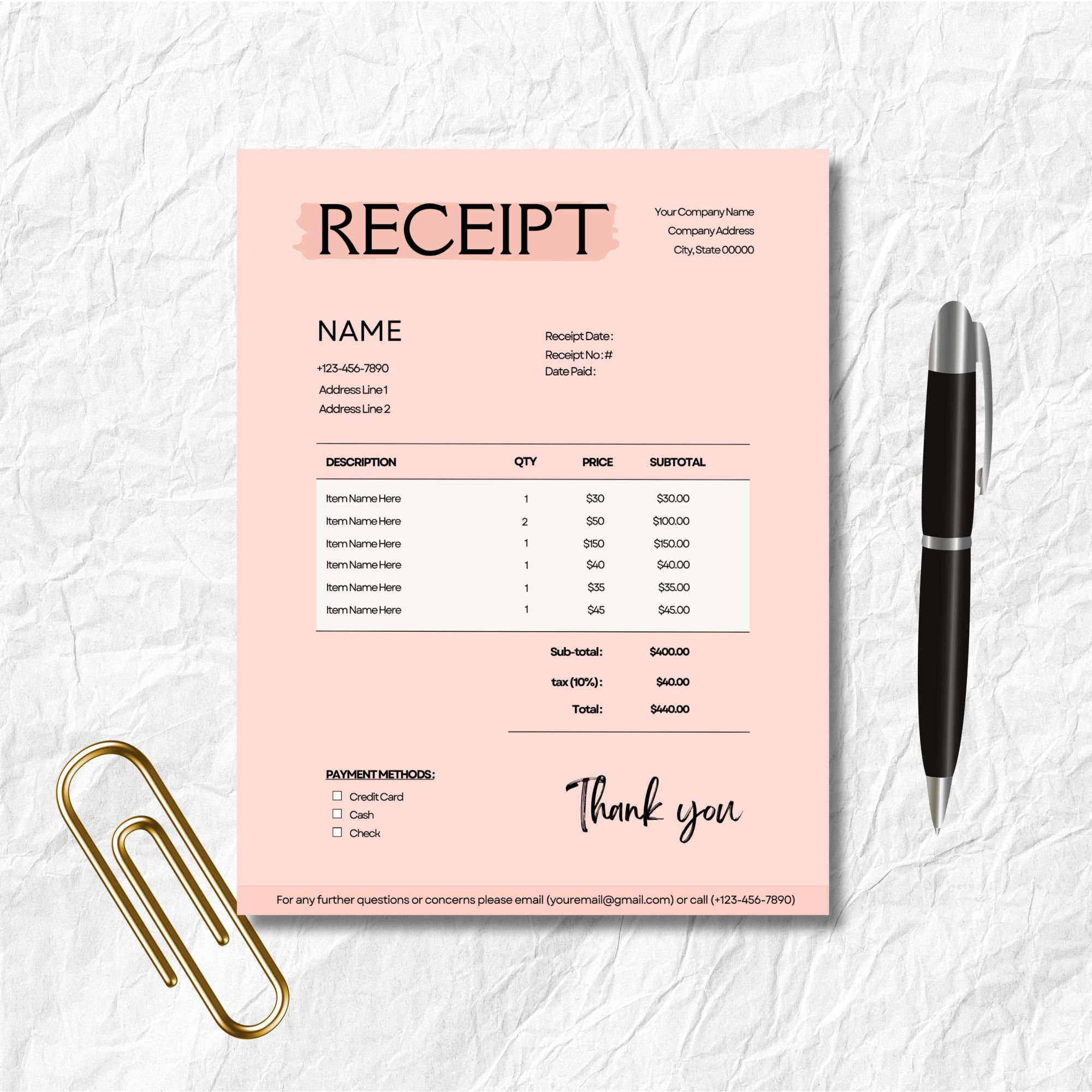 Customizable Invoice and Receipt Template Bundle Canva - Etsy