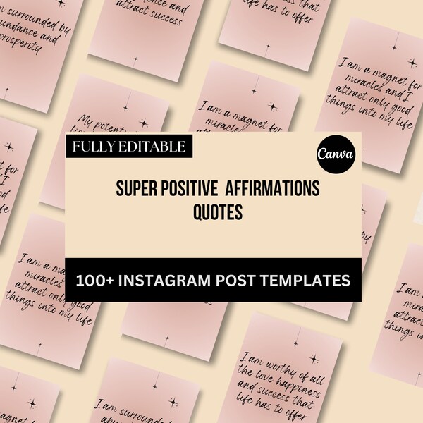 Affirmation Instagram Post Template - Etsy