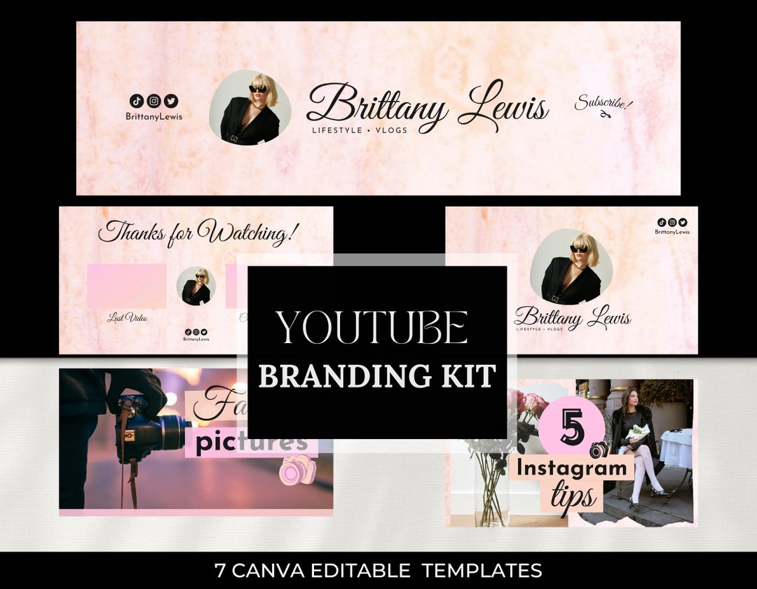 Youtube Branding Kit, Customizable Banner, Intro & Outro and Thumbnails ...