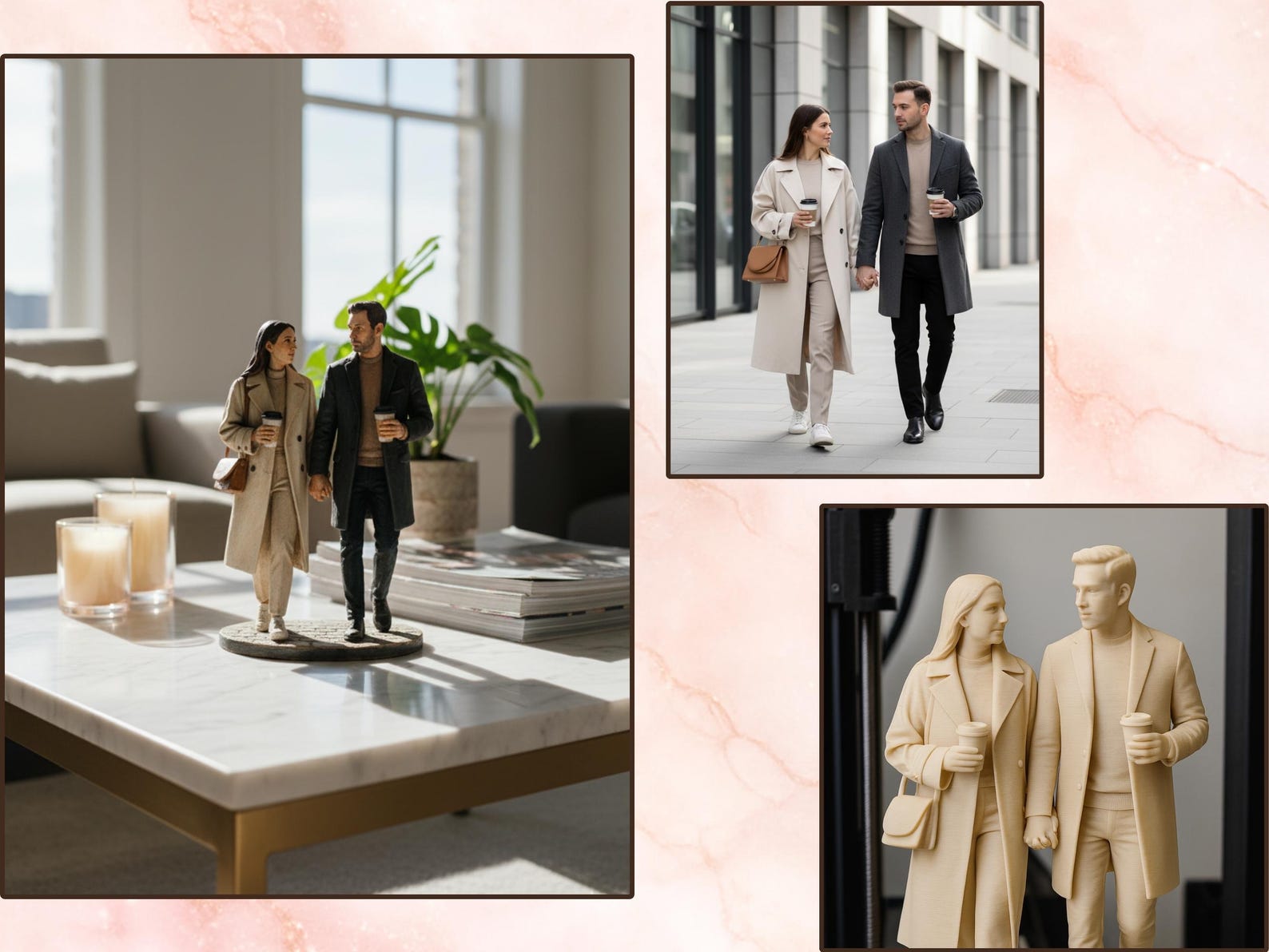 Custom 3D Figures From Photo | Personalized Romantic Couple Sculpture ...