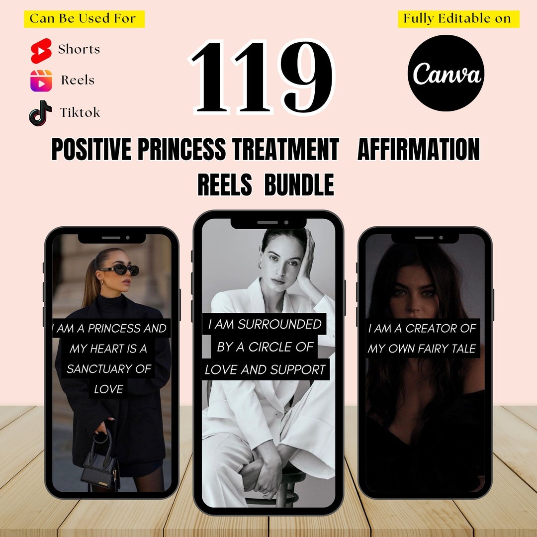 119 Positive Princess Treatment Affirmation Video Bundle for Instagram ...