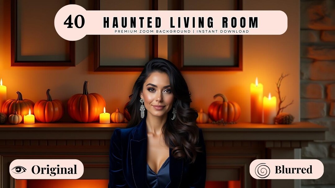 Haunted Mansion Zoom Background Spooky Gothic Living Room Virtual ...